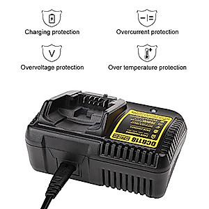 energup Fast Charger DCB118 Fit for 12V-20V Max Dewalt 20V Lithium-Ion Battery DCB205 DCB206 DCB203BT DCB204BT DCB127 Replace for DCB101 DCB102 DCB112 DCB115 DCB118 dewalt Battery Charger