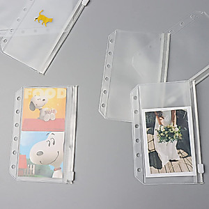 A7 Planner Binder, Rose Red PU Leather Binders with 6pcs Binder Dividers and 12pcs Zipper Binder Pouch Set, 6 Rings Snap Button Closure Loose Leaf Budget, Envelopes System, File Folders (Rose Red)