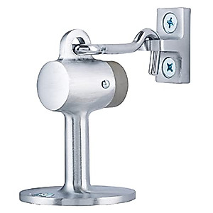 BRINKS Commercial - Floor Door Stop with Holder, Satin Chrome Finish - Non-Obtrusive Option to Protect Doors and Walls