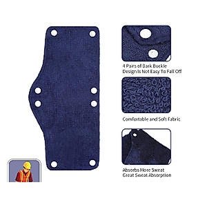 6 pc. Snap-On Hard Hat Sweatband, Cotton Made Hard Hat Liner, Reusable Hardhat sweatbands (Blue) 6 Pieces