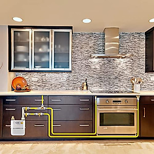 Lesigud 70FT 1/2" Gas Tubing Pipe Kit with 2 Male Fittings, CSST Gas Line for Natural Gas or Propane Appliance Natural Gas Grill Hose