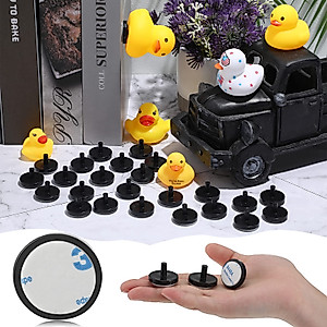 Wesiti 50 Pieces Duck Plug Rubber Duck Mount Black Plastic Holder for Fixed Display Car Dashboard Bath Accessories, Rubber Duckies Not Included