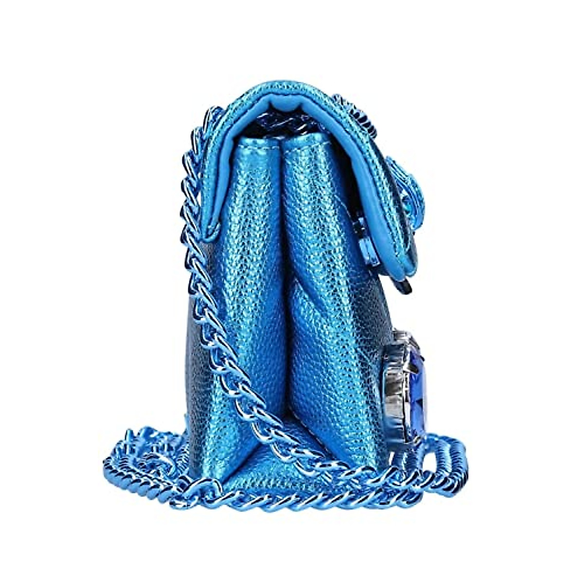 Kurt Geiger Crossbody Womens Blue Mini Kensington Crystal Drench Quilted Bag