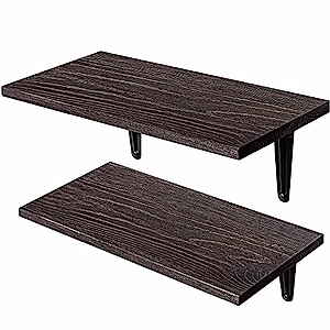 LANARP Wide Floating Shelves,Set of 2,7.8 Inch Deep Wall Shelf for Bedroom,Wall Mounted Large Storage Shelf for Room/Kitchen/Office