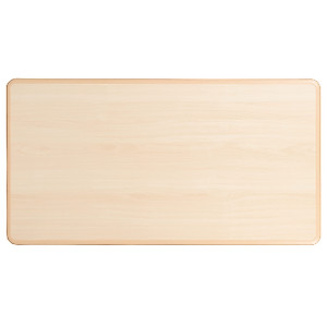 EMMA + OLIVER 23.625" W x 47.25" L Natural Plastic Adjustable Activity Table-School Table for 6