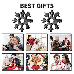 2 Pcs Snowflake Tools 18-in-1 Stainless Steel Snowflakes Multi-tool Fathers Day Giftss for Husbands, Keychain Multitool New Tools and Gadgets Cool and Unique Fathers Day Gift