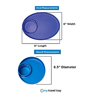 My Travel Tray Round, USA Made. Easily Convert Your existing Cup Holder to a Tray and Cup Holder for use in a Car Seat, Booster, Stroller, Golf Cart and Anywhere You Have a Cup Holder! Blue