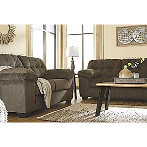Signature Design by Ashley Accrington Plush Loveseat with Tufted Back, Brown