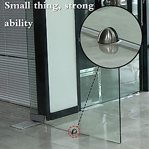 2 Pack Door Stoppers, Door Stopper Set with Rubber Bumper, 3M Adhesive Door Holder Door Stop, No Need to Drill Floor Door Stopper, Stainless Steel Door Stop for Home Hotel