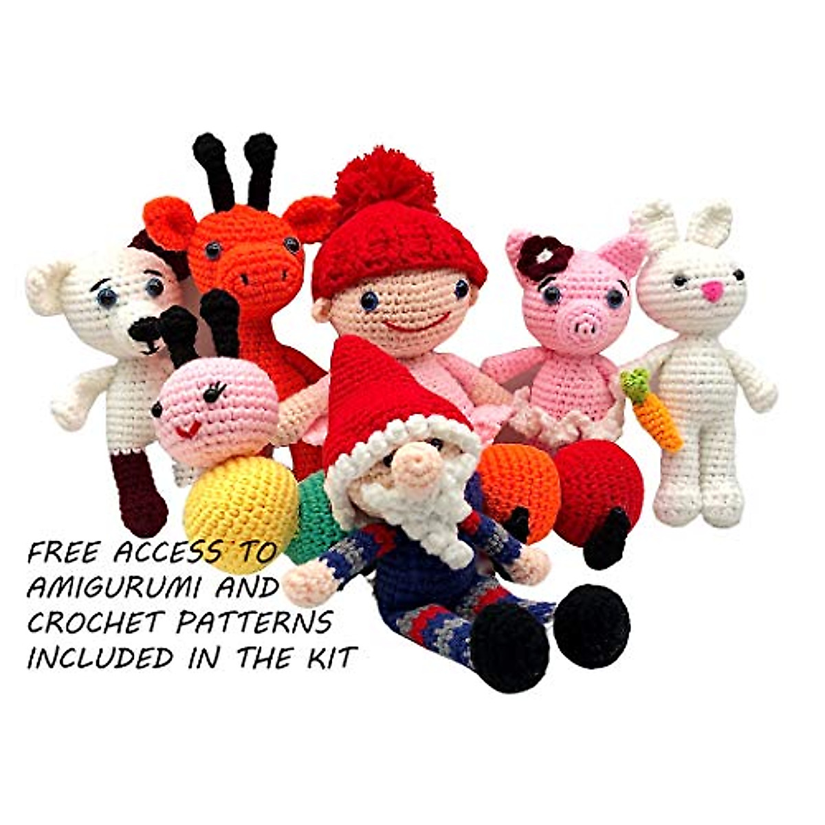 LovLim Crochet Yarn kit, 16 Soft Cotton Yarn Skeins,1000+ Yards, for Crochet and Knitting, Free Crochet/Amigurumi Patterns, Craft DK Yarn Perfect Starter Kit