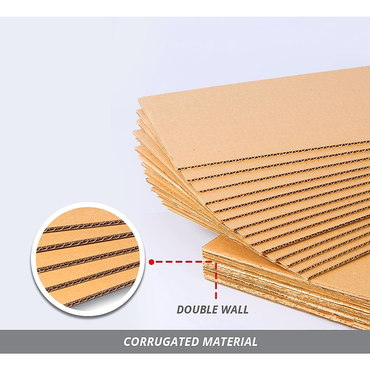 BannerBuzz Shipping Corrugated Box, 100% Recyclable, Made of Double Wall B+C Flute Corrugated Fiberboard in Natural Brown Kraft Paper with ECT 34# (24" L X 24" W X 24" H, Pack of 100)