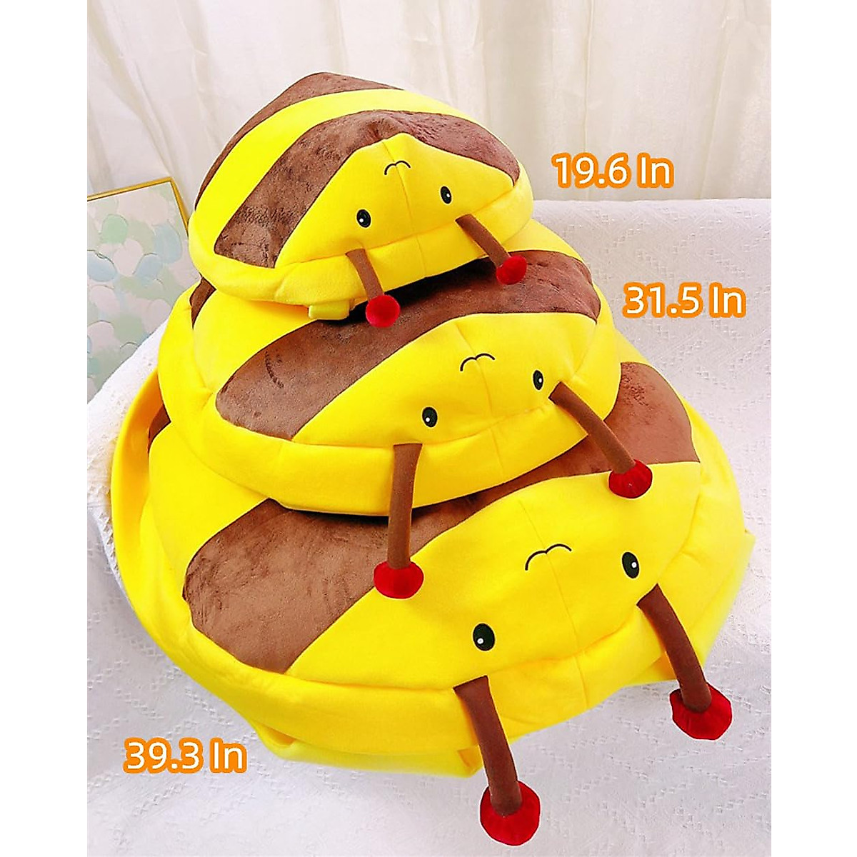 Gujuja Wearable Bee Shell Pillows Giant Bee Shell Plush Toy Bee Stuffed Animal Plush Pillow for Adult Kids Birthday Gift (Large)