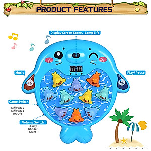 SZJJX Toddler Games Interactive Whack A Seal Game with Hammer, Activities Toys for 6+ Year Old Boys Girls,Early Developmental Toy, Fun Musical Educational Toys Gifts for Kids