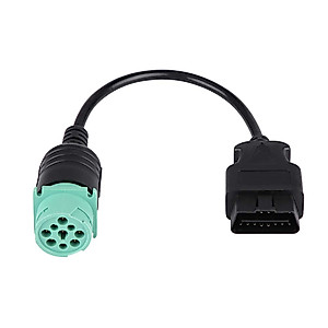 OBD2 Scanner Cable 9 Pin to 16 Pin Adapter Diagnostic Scanner Cable for Cummins Engine
