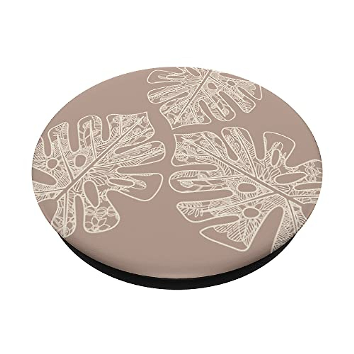 Tropical Monstera Leaves Boho Beige Neutral Floral Pattern PopSockets Swappable PopGrip