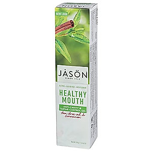 Jason Healthy Mouth Anti-Cavity & Tartar Control Gel, Tea Tree Oil & Cinnamon, 6 Oz