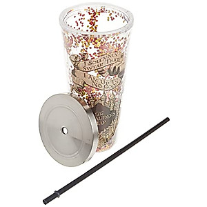 Spoontiques - Harry Potter Tumbler - Solemnly Swear Glitter Cup with Straw - 20 oz - Acrylic - Multicolored