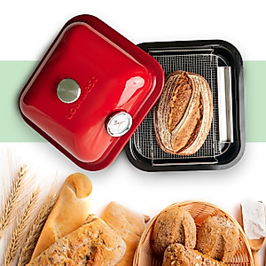 LoafNest inTune Precision Baker : 9 qt (4+5) Multipurpose Baking Dish and Cloche with Built in Oven Thermometer and Water Tray