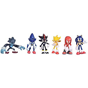 MAKESURE 6 Pcs Toys Figures,The Sonic Action Figures Cake Toppers,Toys Birthday Gift Set (Type B)