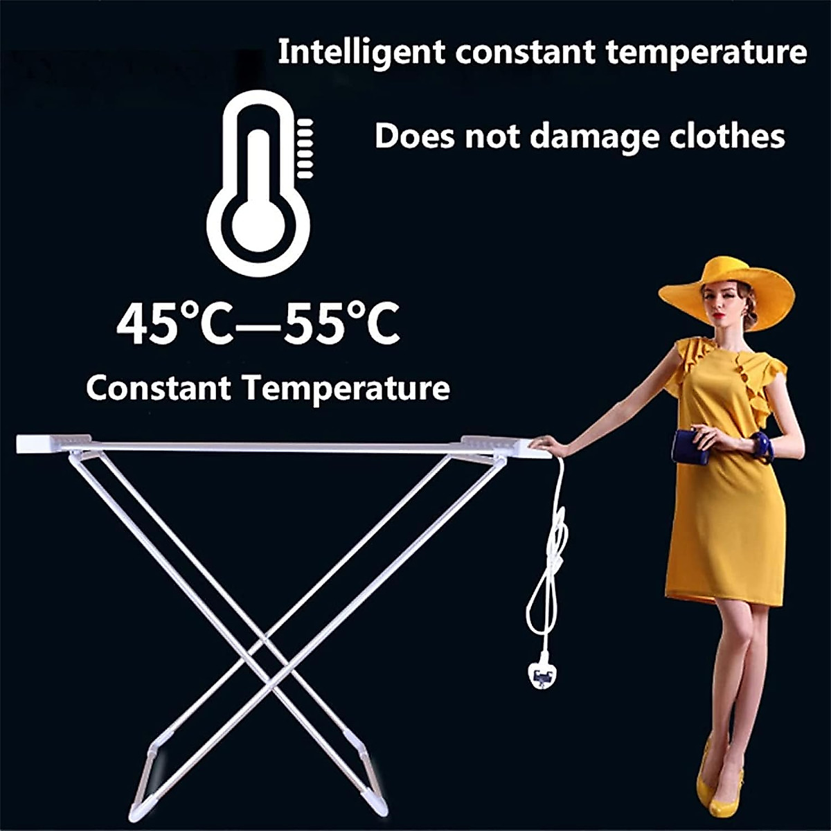 VEraiz 120W Electric Wet Laundry Drying Rack, Folding Electric Dryer, Indoor Stand Heated Clothes Rail for Socks Pants Shirts Underwear