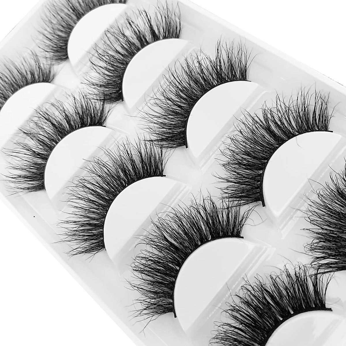 3D Mink Lashes,100% Real Siberian Mink Fur Lashes,Dramatic Cat-Eyes Look,Natural Fluffy Volume Long Wispy Totally Cruelty-Free,Reusable &Handmade Fake Eyelashes 5 Pairs (A11)