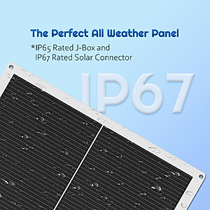 Alrska 150 Watt Flexible Solar Panel 12V Monocrystalline Bendable 150W 12 Volt Semi-Flexible Mono Overlap Solar Panel Solar Panels Charger Off-Grid for RV Boat Cabin Van Car Uneven Surfaces