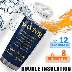 FROOBLEQUIRK 20 Oz Tumbler for Men, Ministry Appreciation, Retirement, Youth Pastor Birthday Christmas Cup Mug, Religious Scripture, Baptism Christian, Pastoral Gift