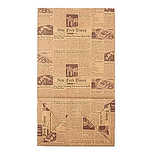 Restaurantware Bag Tek 12 Lb Disposable Lunch Bags 100 Sturdy Take Out Bags - Flat Bottom Microwavable Kraft Newsprint Design Paper Bags Freezable Great For Restaurants Cafes And Bakeries