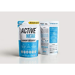 Active Wear Laundry Detergent & Soak - Formulated for Sweat and Workout Clothes - Natural Performance Concentrate Enzyme Booster Deodorizer - Powder Wash for Activewear Gym Apparel (90 Loads)