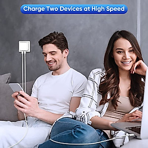 10FT iPhone Charger 35W Dual Port Foldable Type C Fast Charging Block with Long USB C to Lightning Cable for iPhone 14/13/12/11 Pro Max/SE/XS, USB C to USB C Cable for iPad 10/Air/Pro, Samsung, Pixel
