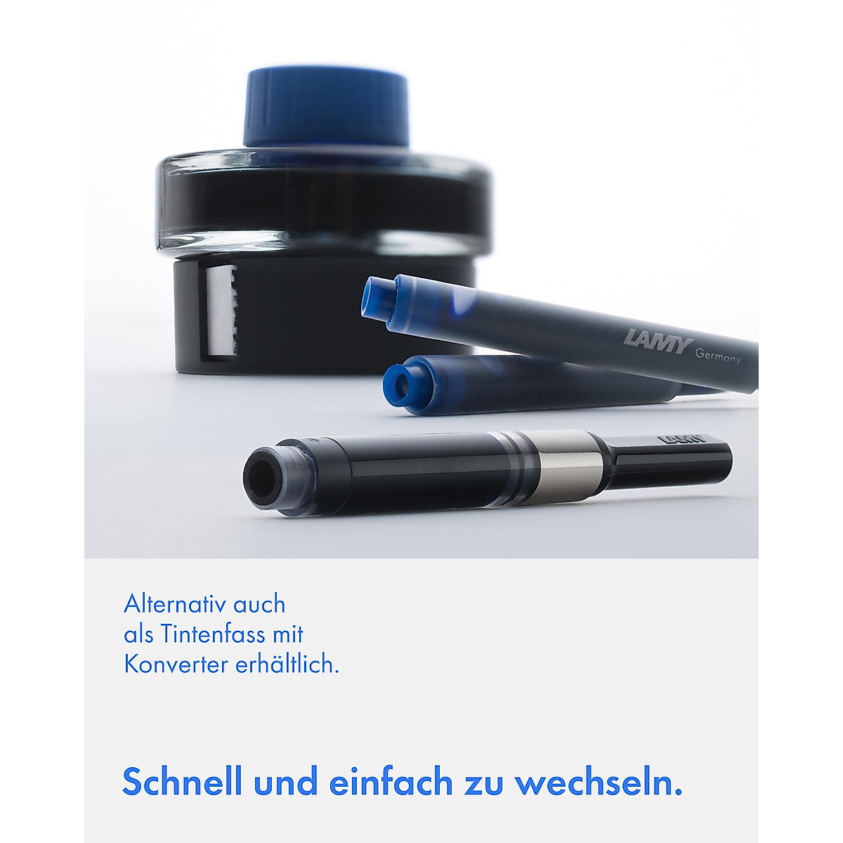 LAMY T10 Fountain Pen Ink Refills. Blue/Black Box