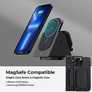 PITAKA 3 in 1 Wireless Charging Station Apple with Portable Battery Bank [MagEZ Slider] Wireless Charging Station for iPhone 14/13/12, and AirPods Pro/3/2