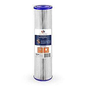 Aquaboon 1 Micron 20" x 4.5" Pleated Sediment Water Filter Replacement Cartridge | Whole House Sediment Filtration | Compatible with ECP5-BB, AP810-2, HDC3001, CP5-BB, ECP1-20BB, 6-Pack