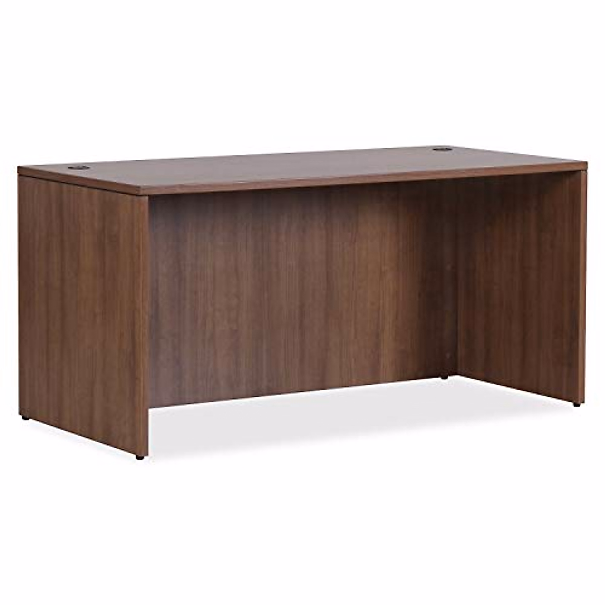 Lorell Essentials Desk Shell, Walnut Laminate
