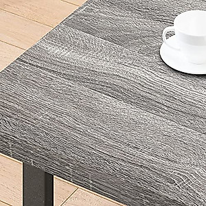 IBF Industrial Coffee Table, Wood and Metal Simple Modern Rustic Center Table, Minimalist Rectangle Farmhouse Wooden Cocktail Table for Living Room, Light Grey Oak, 47 Inch