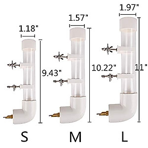 Bird Drinker Waterer Parrot Automatic Drinking Device for Parakeet Cockatiel Conure Lovebird African Grey Macaw Amazon (L)