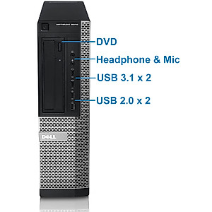 Dell Optiplex 9010 SFF Desktop Computer - Intel i7-3770 Upto 3.9GHz, AMD Radeon 1GB Graphics, 16GB RAM, 512GB SSD, DisplayPort, HDMI, DVI, DVD, Wi-Fi, Bluetooth, TDL - Windows 10 Pro (Renewed)
