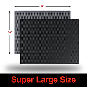 Waretary Cat Litter Box Mat: 36"x 30" Waterproof Kitty Cat Litter Trapping Mat, Easy-clean Double-layer Scatter Control Pad Rug (Black)