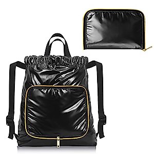 Unaone Packable Hiking Backpack, Water-Resistant Foldable Travel Daypack Lightweight Hiking Daypack for Women Men, Black