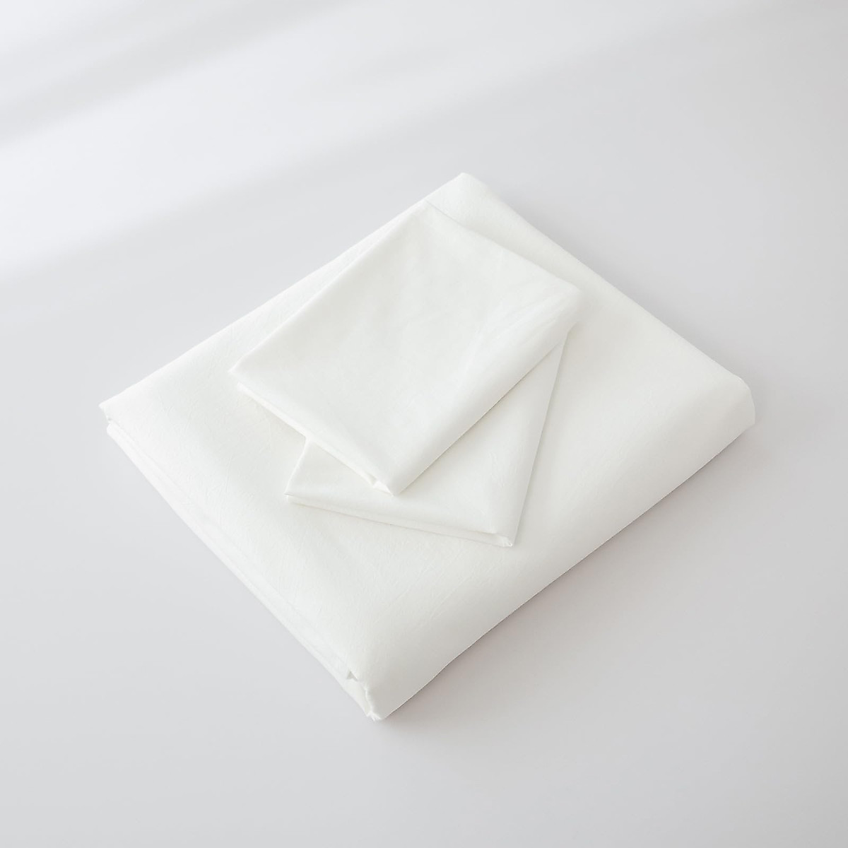 JIYUAN 100% Washed Cotton Duvet Cover Set Comfy Simple Style Soft Breathable Textured Durable Linen Feel Bedding for All Seasons King, Off White