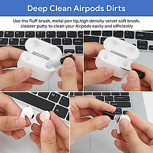 12 in 1 iPhone Cleaning Kit,Phone Cleaning Kit for iPhone/Airpod/iPad/Charge Port Cleaning Tool,Safely Clean Lightning Cable and Connector to Fix Unreliable Charging,Easy to Store and Carry, Black