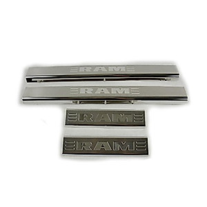 Genuine Dodge RAM Accessories 82212428AB Stainless Steel Door Sill Guard with RAM's Head Logo