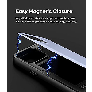 GOOSPERY Magnetic Door Bumper Compatible with iPhone 13 Pro Case, Card Holder Wallet Case, Easy Magnet Auto Closing Protective Dual Layer Sturdy Phone Back Cover - Lilac Purple