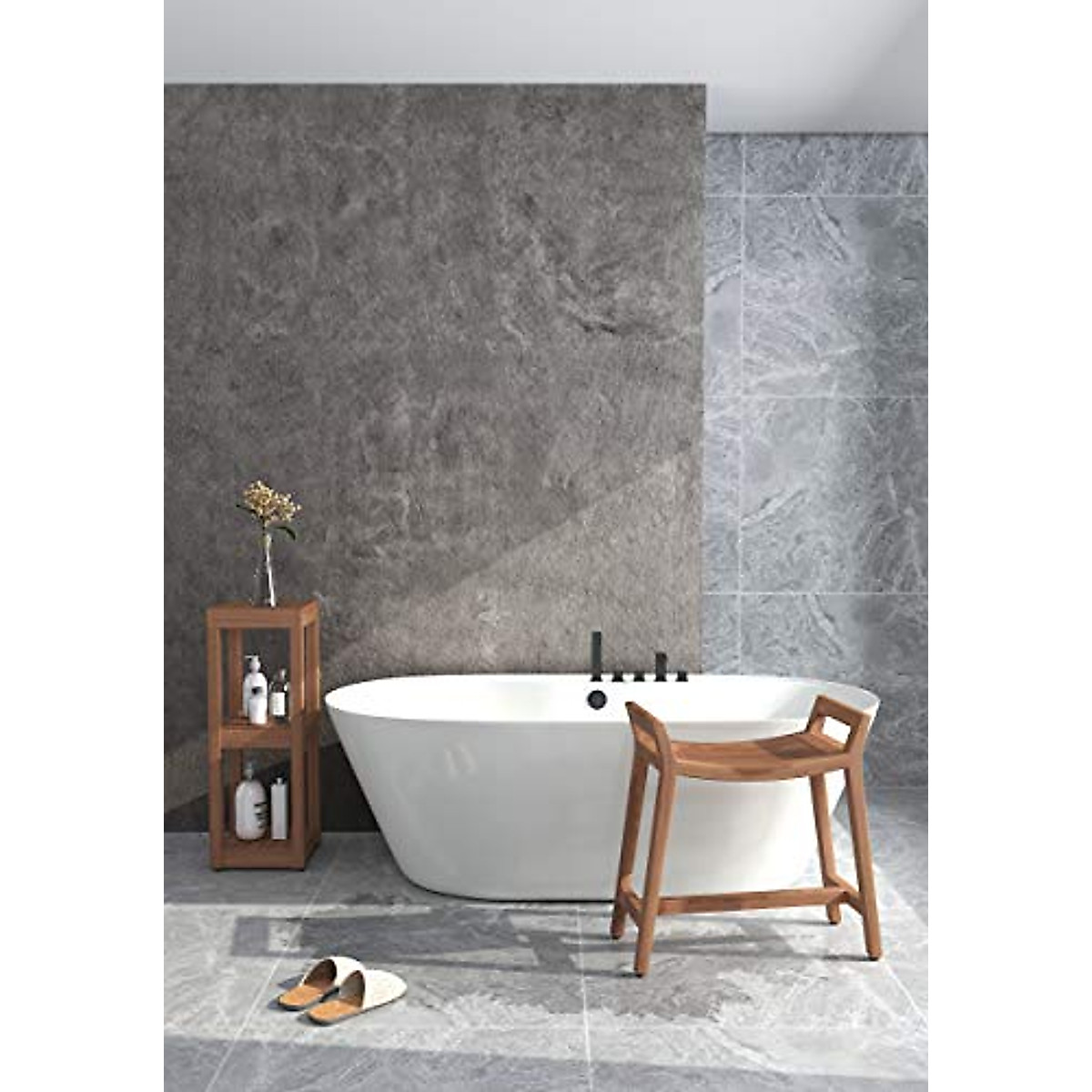 Patented Asia Ascend Teak Shower Bench with Elevated Height