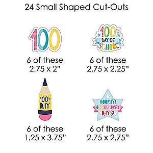 Big Dot of Happiness Happy 100th Day of School - 100 Days Party DIY Decorations - Clothespin Garland Banner - 44 Pieces