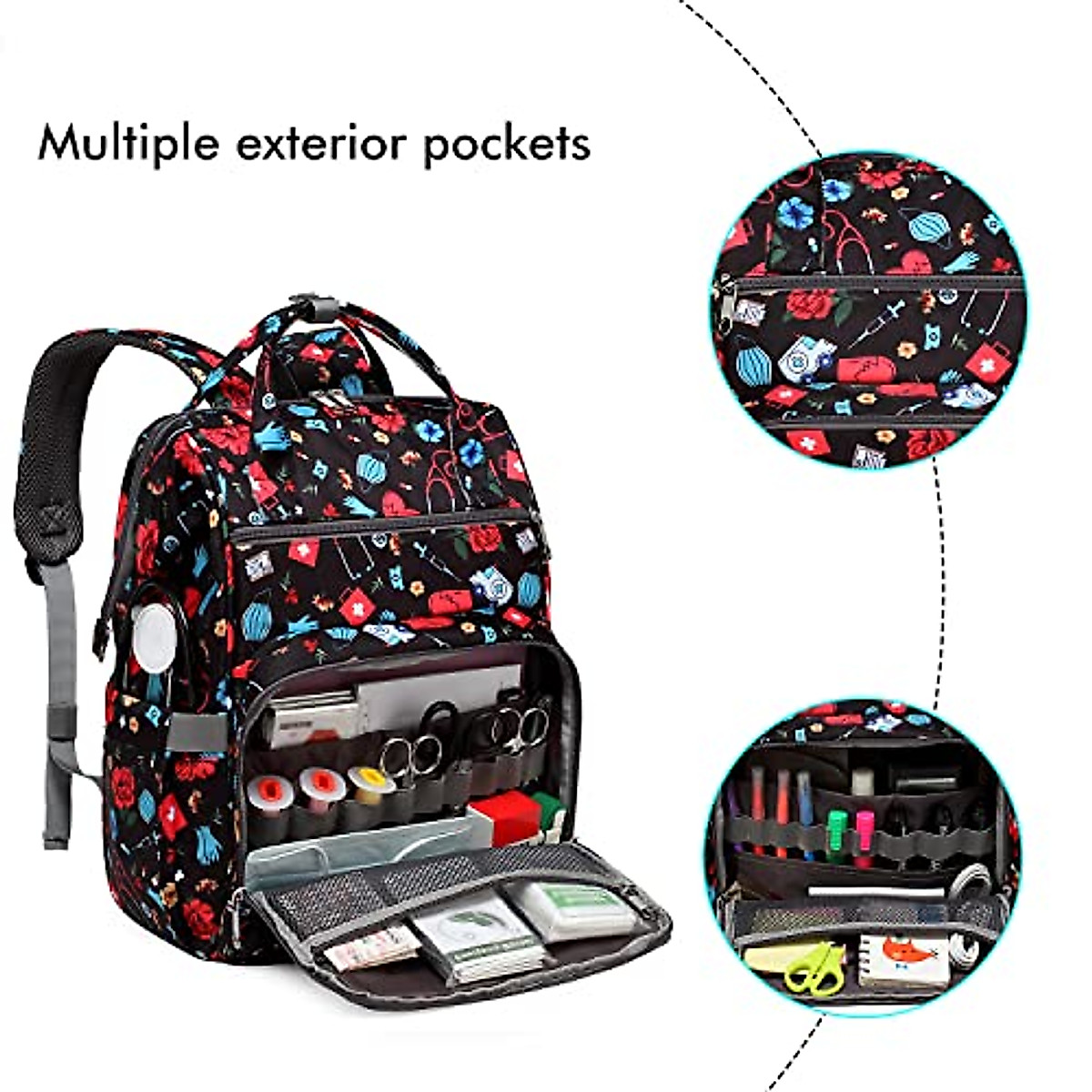 Gatycallaty Nurse Backpack Nursing Bags for Nurses Work Medical Home Health Travel Clinical Bag Nursing Essentials Supplies College Laptop Compartment Pockets Graduation Appreciation CNA