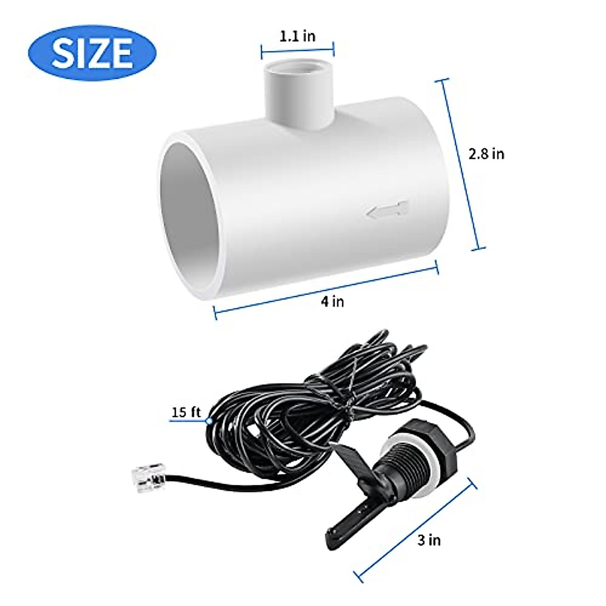 briidea Flow Switch, Flow Sensor with Tee for Hayward Salt System, Compatible with Hayward Goldline System
