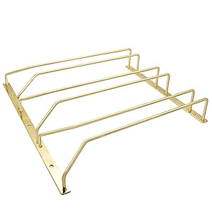 zoohot 30.5cm Wine Glass Rack - Under Cabinet Stemware Wine Glass Holder Glasses Storage Hanger Metal Organizer for Bar Kitchen, Gold Finish (3 Rows, 1 Pack)