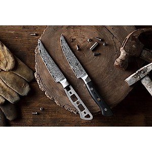 KATSURA Woodworking Project Kit – Steak Knife Blank – 4.5 Inch – Non-Serrated Blade – Japanese Premium AUS 10, 67 Layers Damascus Steel – NO LOGO