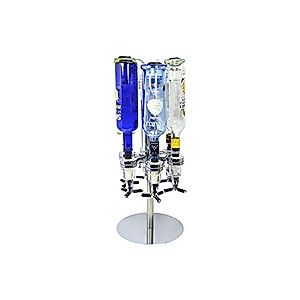 Revolving Alcohol Caddy - 6 Bottles - Liquor Holder Beverage Cocktail Shot Dispenser